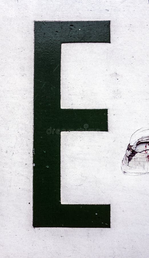 Written Wording in Distressed State Typography Found Letter E Stock ...