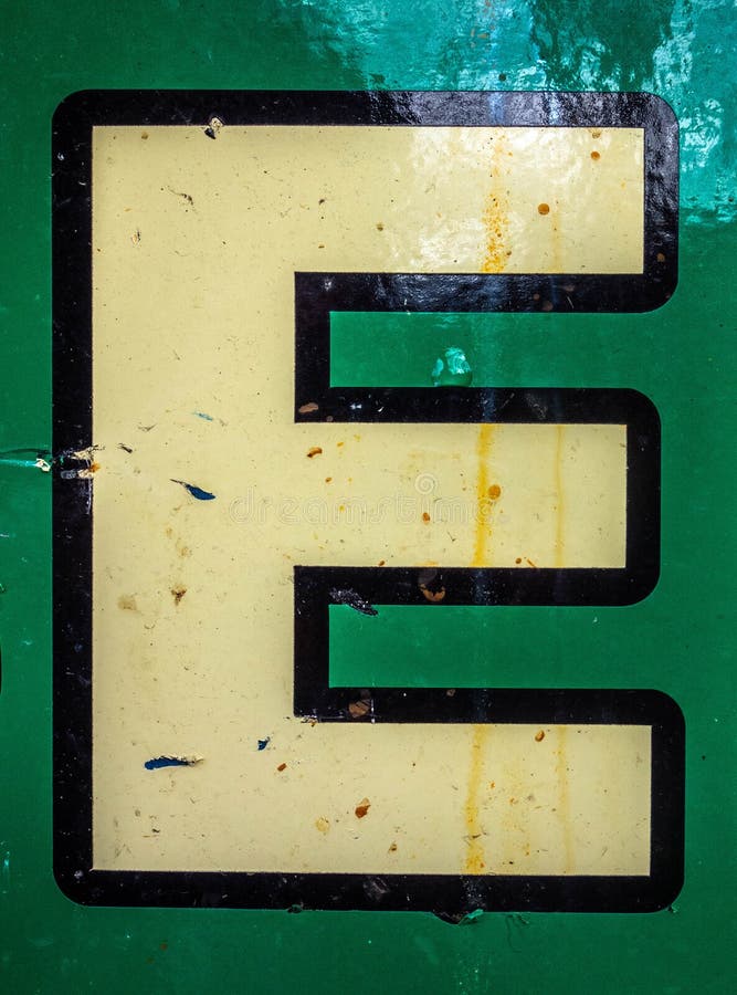 Written Wording in Distressed State Typography Found Letter E Stock ...