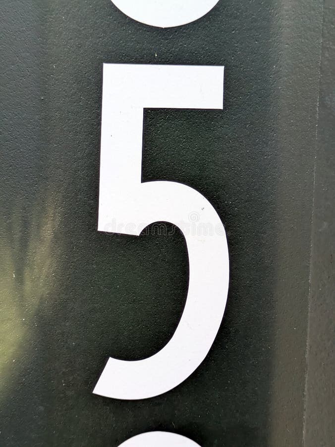 Written Wording in Distressed State Typography Found Number 5 Five ...