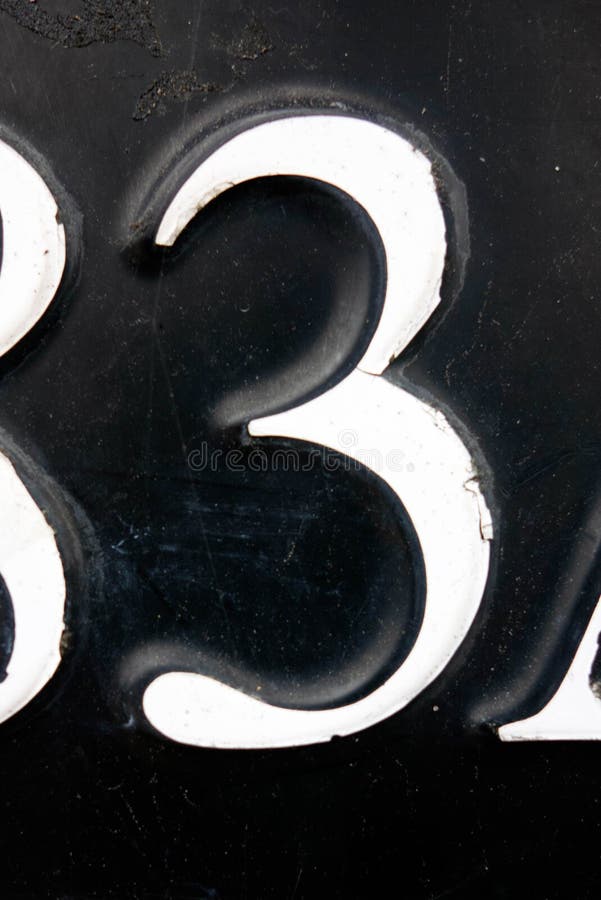 Written Wording in Distressed Typography Found Number Three 3 Stock ...
