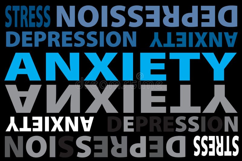 Written Words Anxiety, Depression and Stress Stock Vector ...