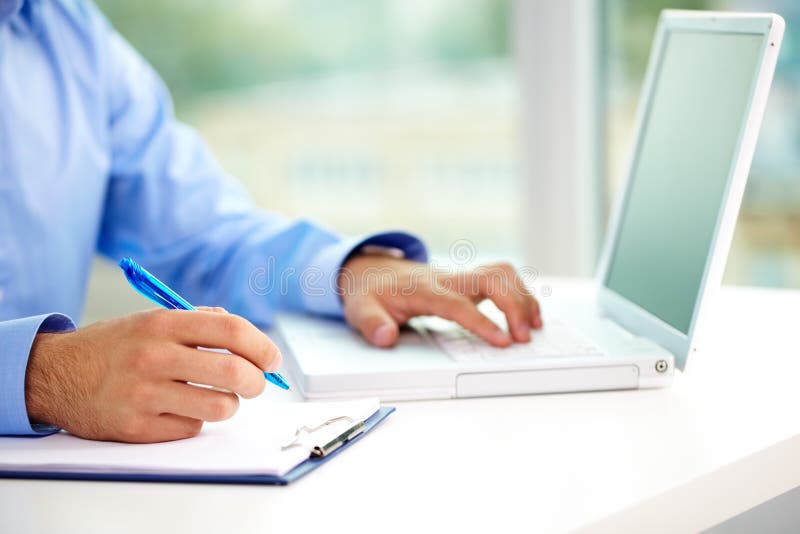 Written work stock image. Image of focus, keyboard, holding - 22465319