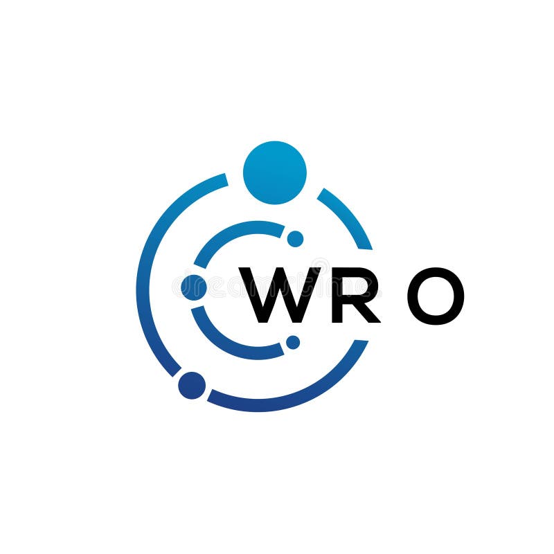 WRO Letter Technology Logo Design on White Background. WRO Creative ...