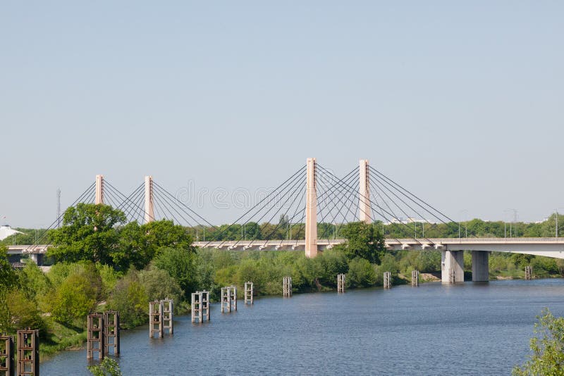 Wroclaw Millenium Bridge editorial stock photo. Image of arts - 23025983
