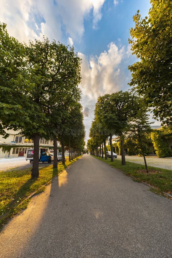 Wroclaw Centennial Hall at the End of a Tree-lined Path on a Sunny Day ...