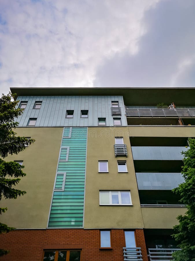 Facade of Apartment Building at Small Estate Editorial Photography ...