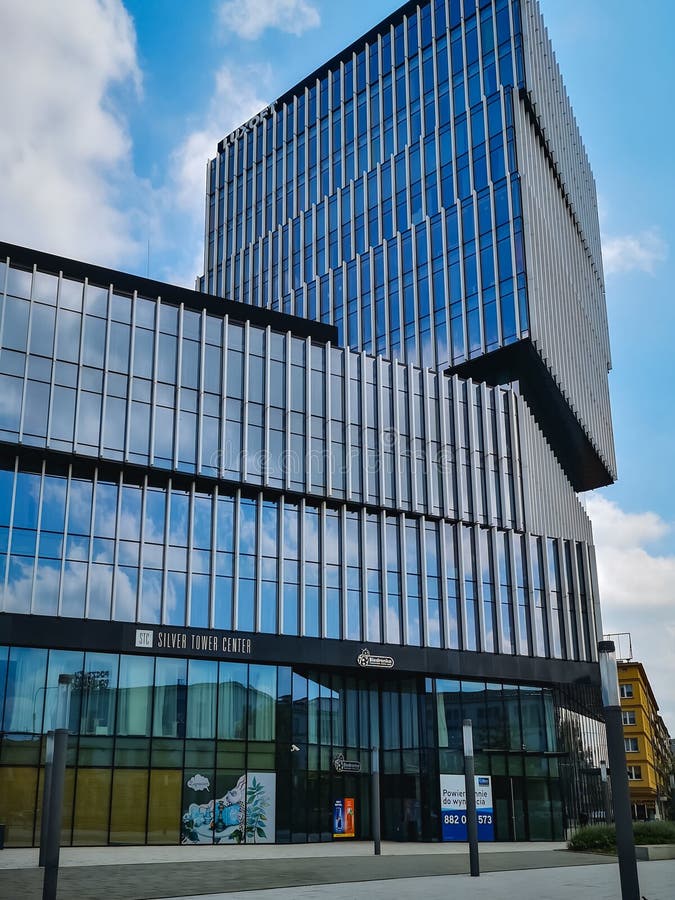 Facade of Silver Tower Center Building Editorial Image - Image of ...