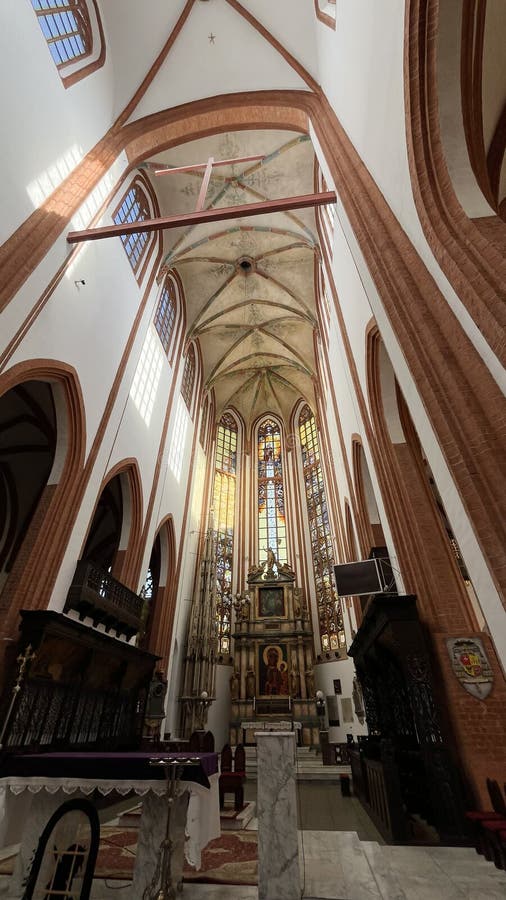 Wroclaw, Poland March 8, 2025 Catholic Church, Altar. View from the ...