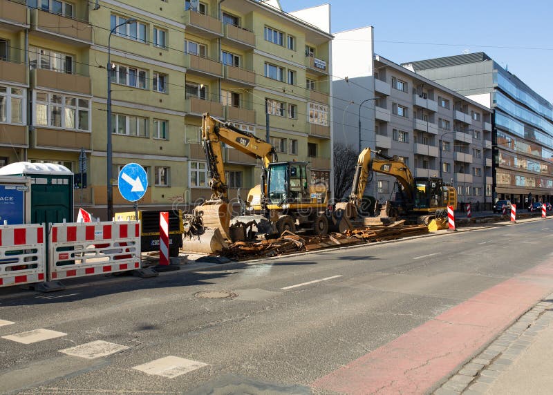 Construction of Tram Lines, Modernization of Infrastructure Editorial ...