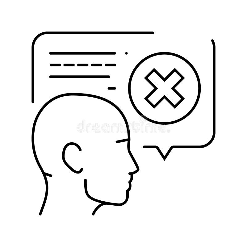 Wrong Answer Line Icon Vector Illustration Stock Vector - Illustration ...