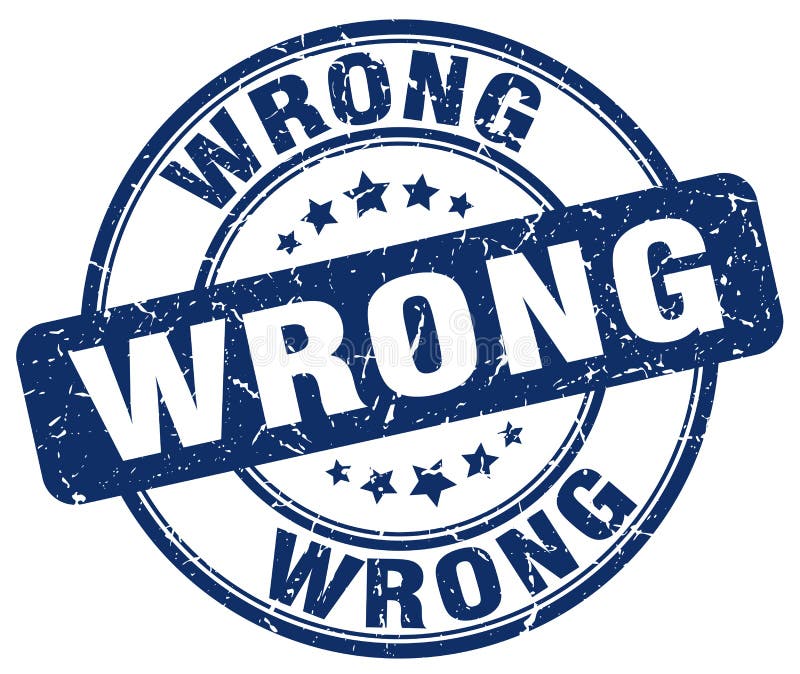 Wrong blue stamp stock vector. Illustration of circle - 119479158