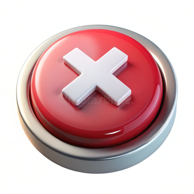 3D Wrong Button in Square Shape. Stock Vector - Illustration of close ...