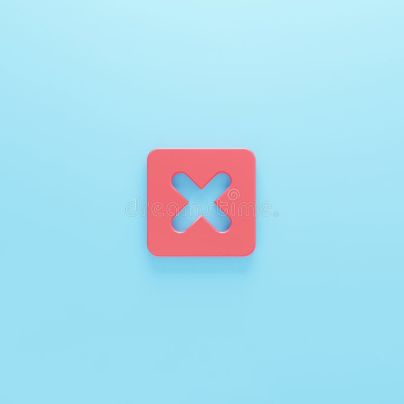Wrong Cross Symbol Isolated. 3D Rendering. Red Cross - Symbol of ...