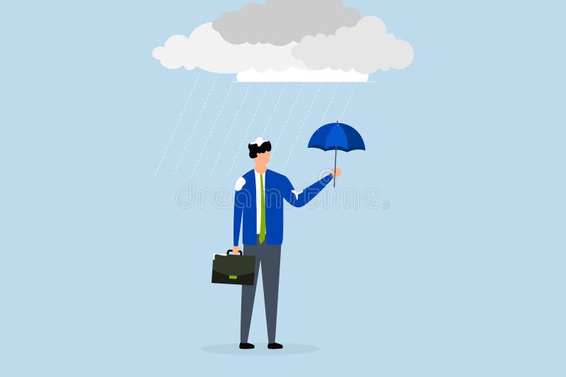 Wrong Decision, Drenched Unfortunate Businessman with Too Small an ...