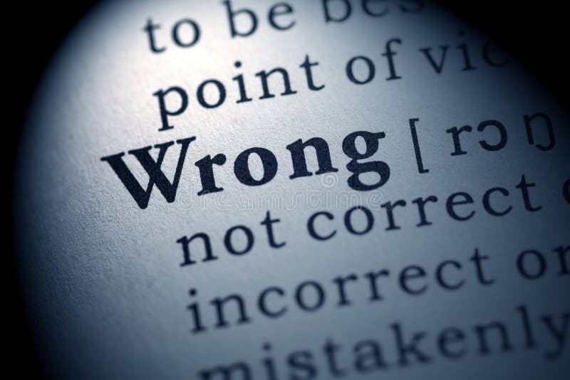 Definition of the Word Wrong Stock Photo - Image of wrong, closeup ...