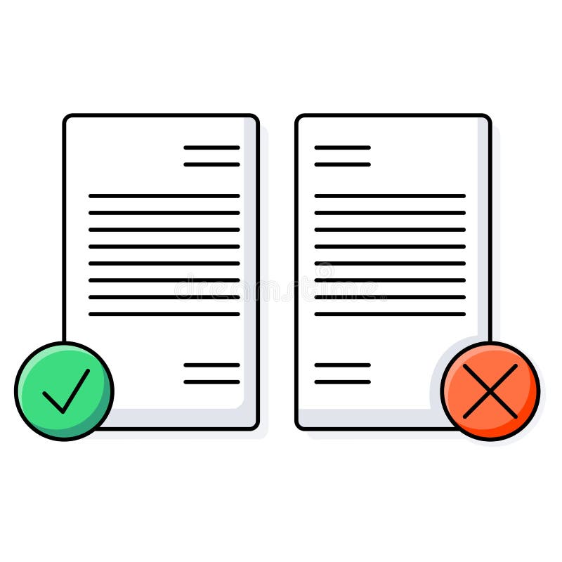 Wrong File and Right File Flat Design Stock Vector - Illustration of ...