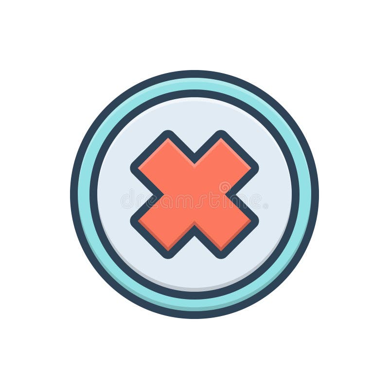 Color Illustration Icon for Wrong, Delete and Close Stock Illustration ...