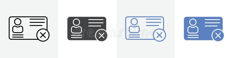 Wrong Id Card Icon Vector Set Use for Web Ui or App Stock Vector ...