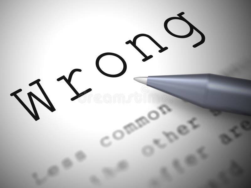 Wrong or Incorrect Concept Icon Means Defective and Flawed- 3d ...