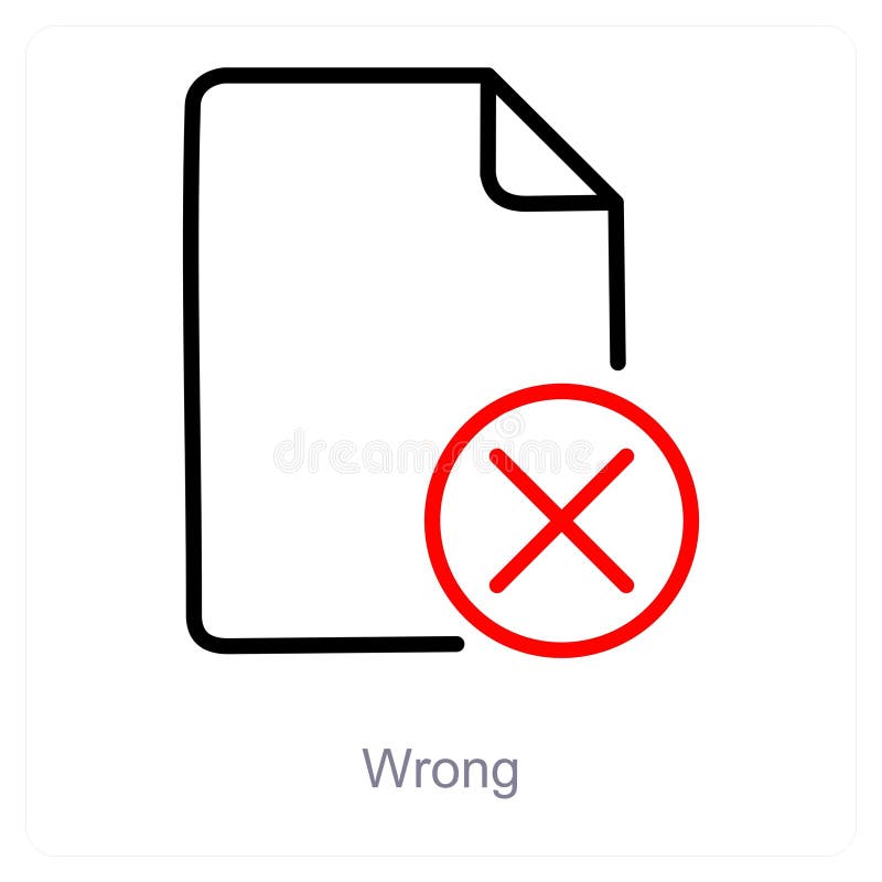 Wrong and Incorrect Icon Concept Stock Illustration - Illustration of ...