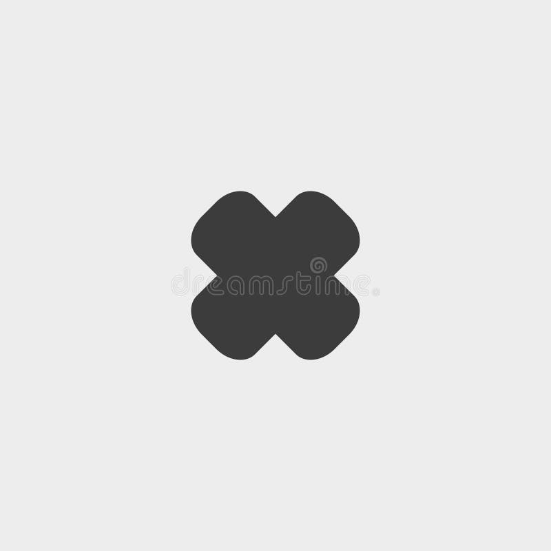 Wrong Mark Icon in a Flat Design in Black Color. Vector Illustration ...
