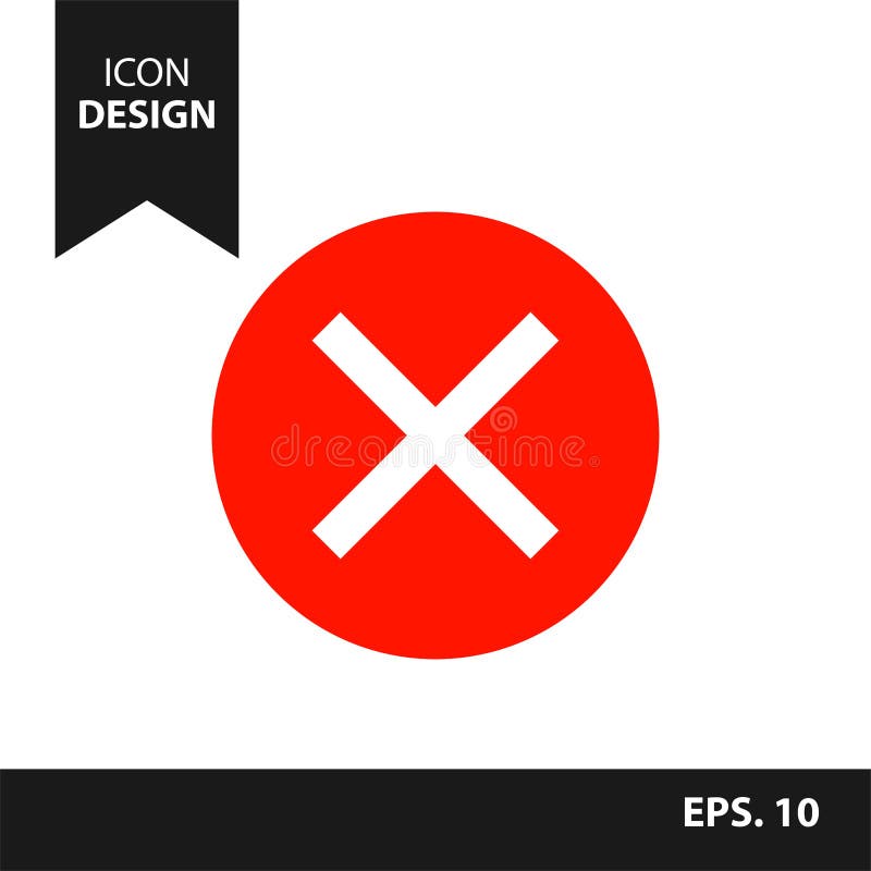 Wrong Mark . Line Vector Icon on White Background Stock Vector ...