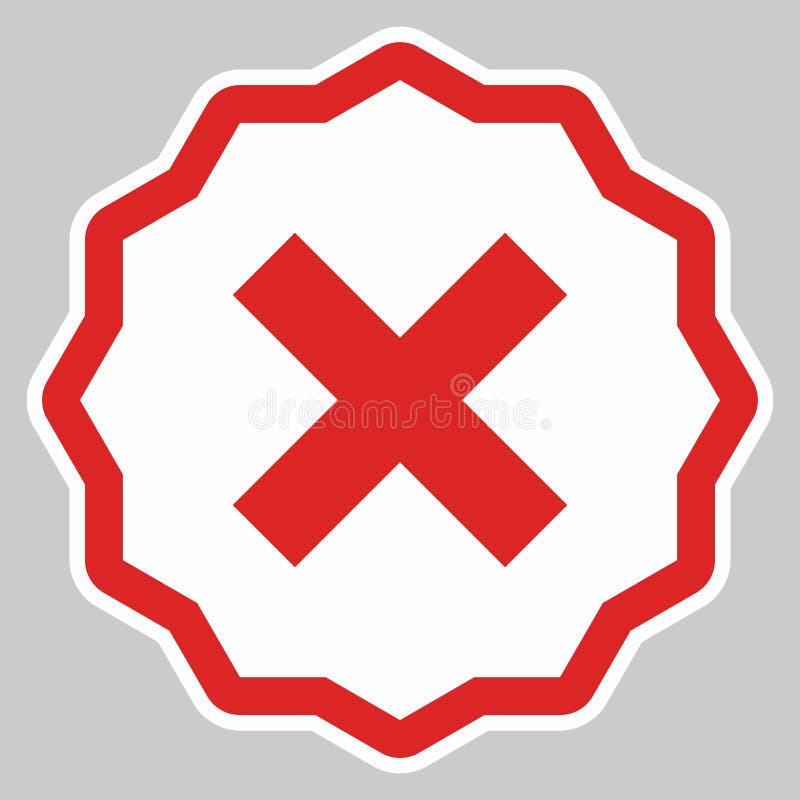 Wrong Marks, Cross Marks, Rejected, Disapproved, No, False, Not Ok ...