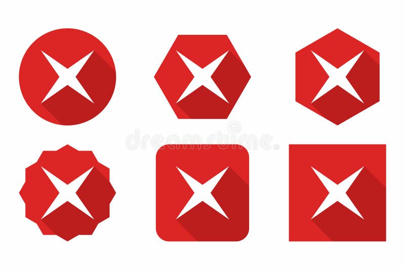 Wrong Marks Icon Set, Cross Marks, Rejected, Disapproved, No, False ...