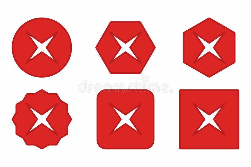 Wrong Marks Icon Set, Cross Marks, Rejected, Disapproved, No, False ...