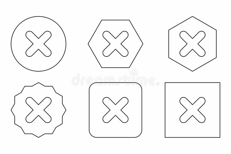 Wrong Marks Icon Set, Cross Marks, Rejected, Disapproved, No, False ...
