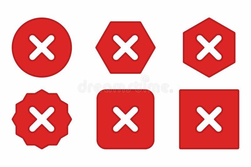 Wrong Marks Icon Set, Cross Marks, Rejected, Disapproved, No, False ...