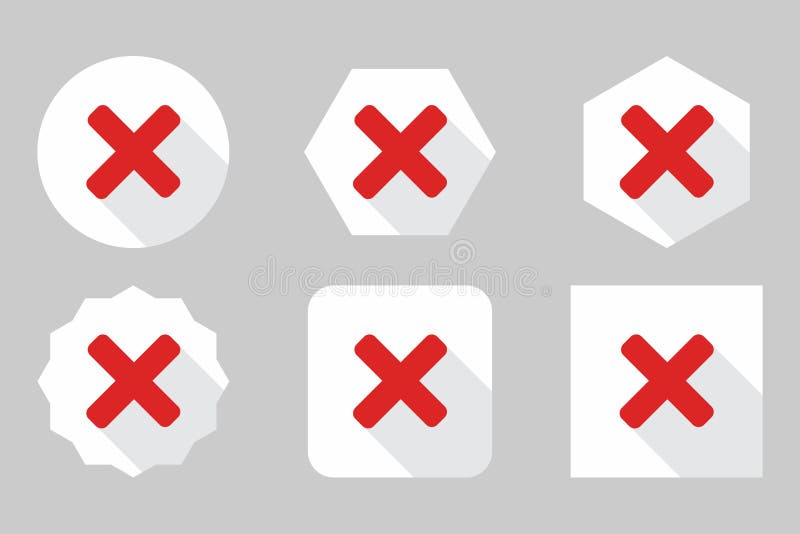 Wrong Marks Icon Set, Cross Marks, Rejected, Disapproved, No, False ...