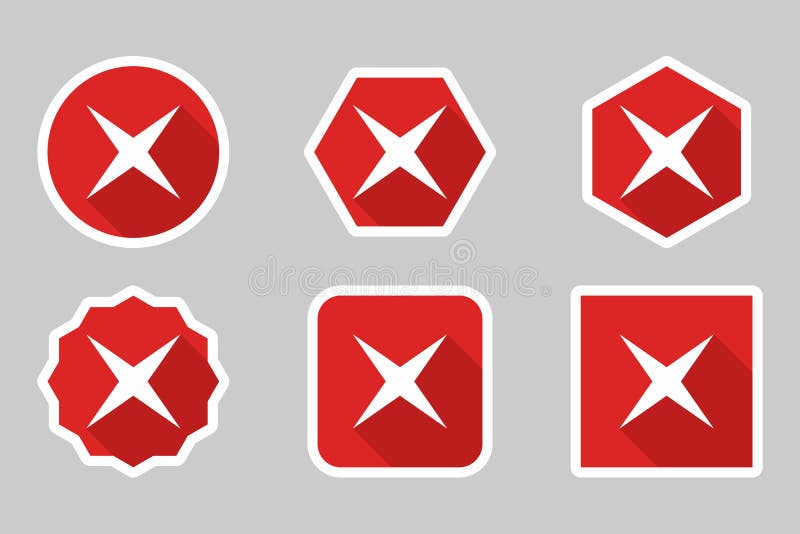 Wrong Marks Icon Set, Cross Marks, Rejected, Disapproved, No, False ...