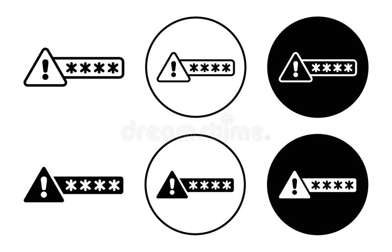 Wrong Password Code Icon Collection of Outline Thin Line Symbol or Sign ...