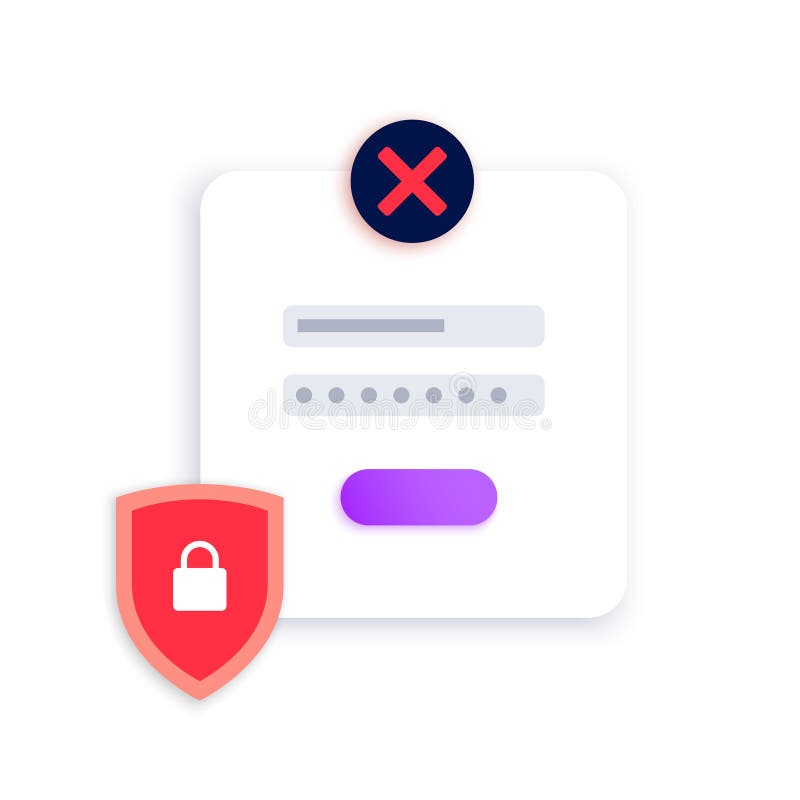 Wrong Password Concept Stock Vector Illustration Of Denied 254304156