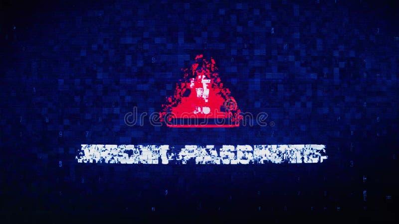 Wrong Password Text Digital Noise Twitch Glitch Distortion Effect Error Animation. Stock Footage ...