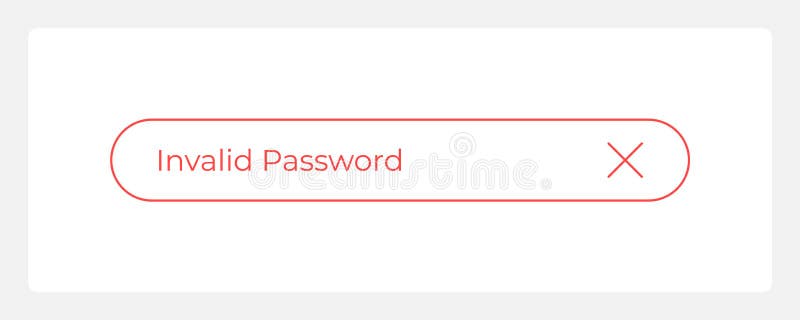 Wrong Password UI Element Template Stock Vector - Illustration of ...