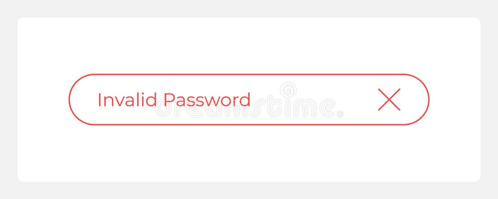 Wrong Password UI Element Template Stock Vector - Illustration of ...
