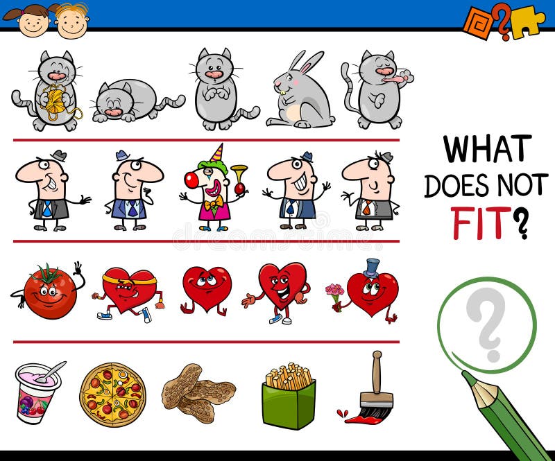 Wrong Picture Task for Kids Stock Vector - Illustration of solution ...