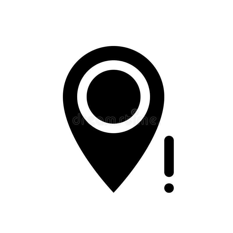 Wrong Pin Location Black Glyph Ui Icon Stock Vector - Illustration of ...