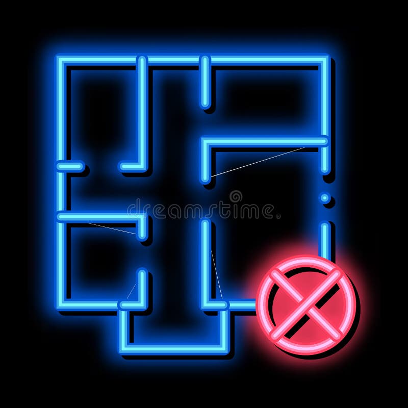 Red wrong way. Neon icon stock vector. Illustration of driving - 248870827