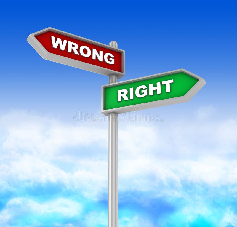 Right or Wrong Decision Signpost Stock Illustration - Illustration of ... Right or Wrong Decision Signpost Stock Illustration - Illustration of ...