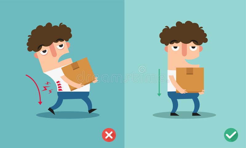 Wrong and Right Carrying Position Stock Vector - Illustration of large ...