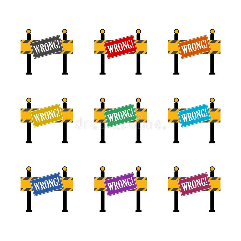 Wrong Word on a Road Construction Sign Sticker Stock Vector ...