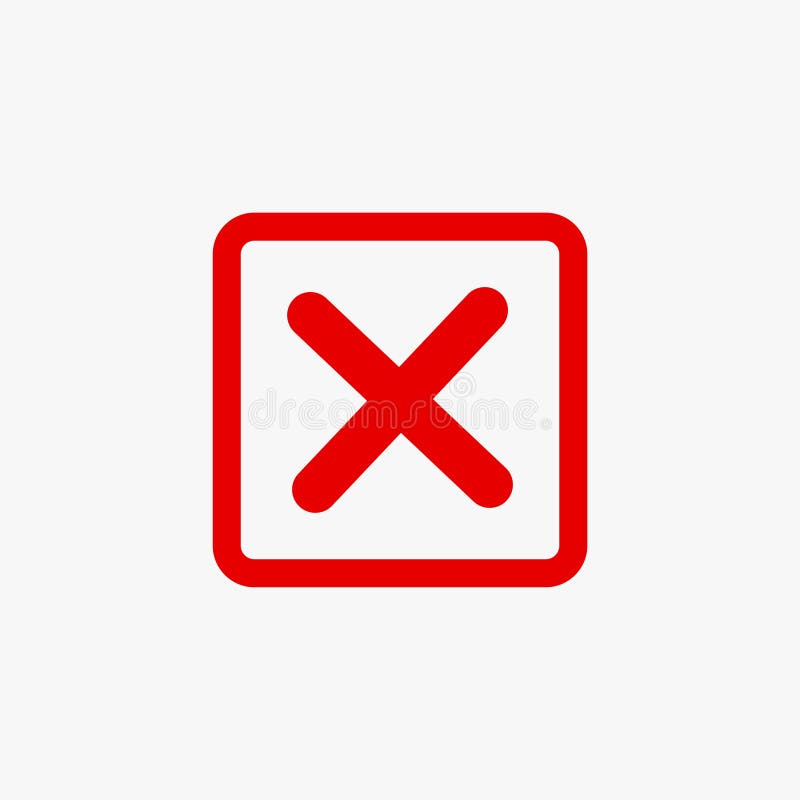 Wrong Sign. Line Vector Icon Stock Vector - Illustration of sign ...