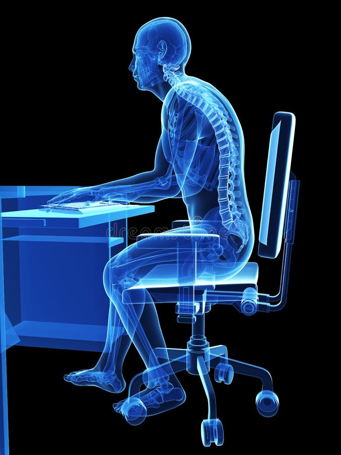 Skeleton Sitting Computer Stock Illustrations – 122 Skeleton Sitting ...