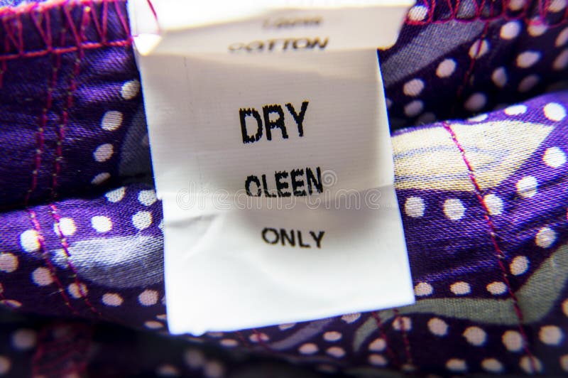 Wrong tag for dry-cleaning stock photo. Image of machine - 32339256