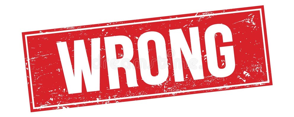 WRONG Text on Red Grungy Rectangle Stamp Stock Illustration ...