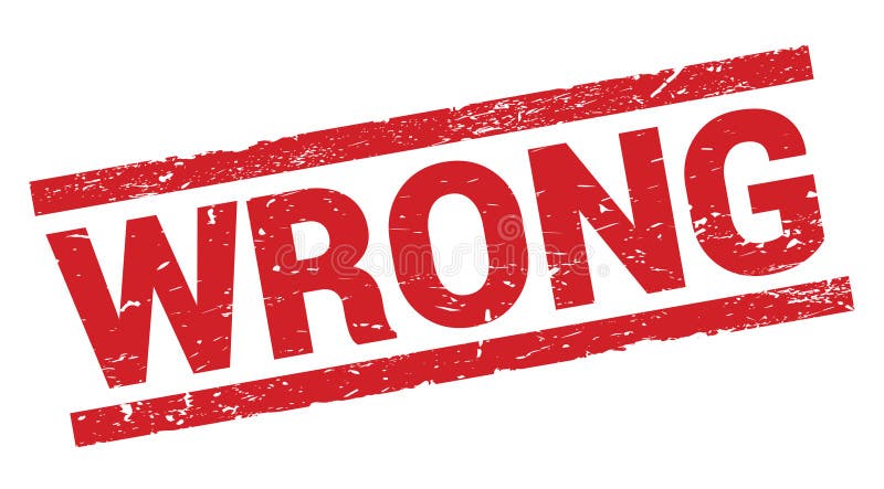 WRONG Text on Red Rectangle Stamp Sign Stock Illustration ...
