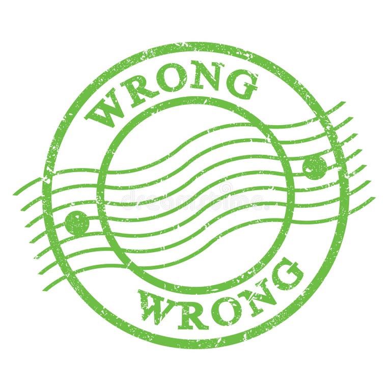 WRONG, Text Written on Green Postal Stamp Stock Illustration ...